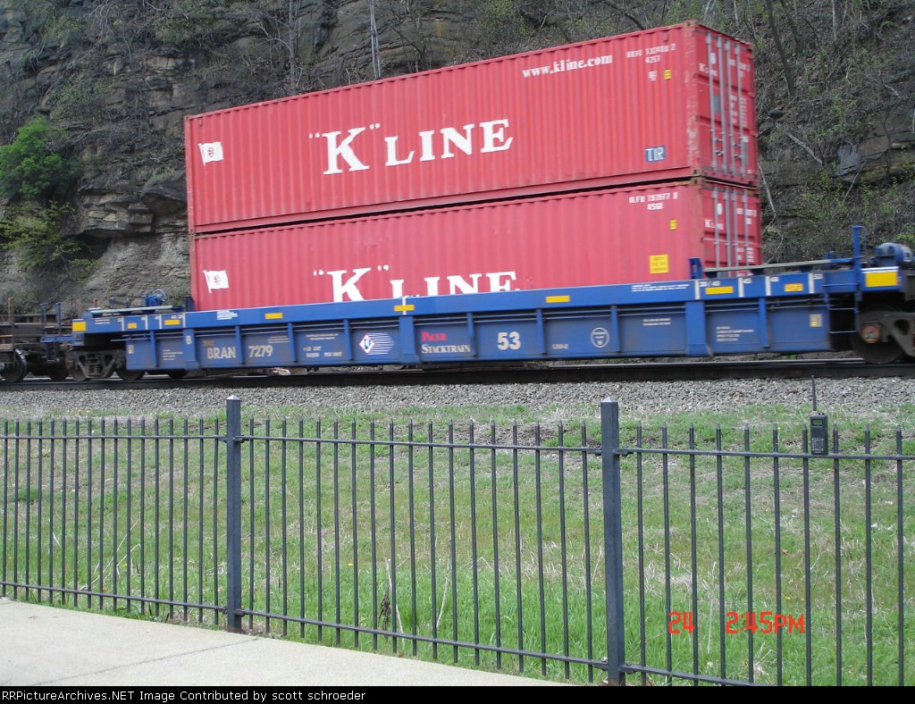 BRAN 7279B Double Stackcar w/2 "K" LINE Containers EB